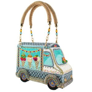 mary frances here’s the scoop top handle ice cream truck handbag, multi