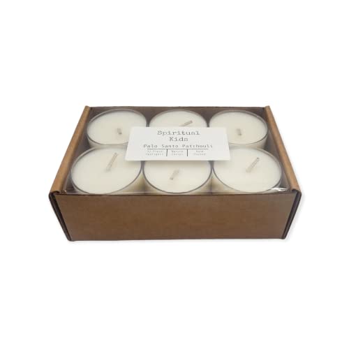 Palo Santo Patchouli Natural Soy Wax Tealights 12 Count Hand Poured with Essential & Fragrant Oils!