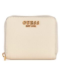 guess laurel small zip around wallet, stone