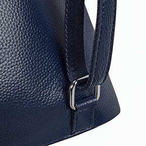 HESHE Leather Backpack for Women Fashion Casual Backpack Purse (Navy Blue-T014)