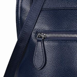 HESHE Leather Backpack for Women Fashion Casual Backpack Purse (Navy Blue-T014)