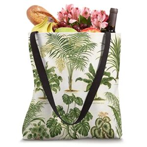 Monstera Succulent Plant Palm Tree Botanical Illustration Tote Bag