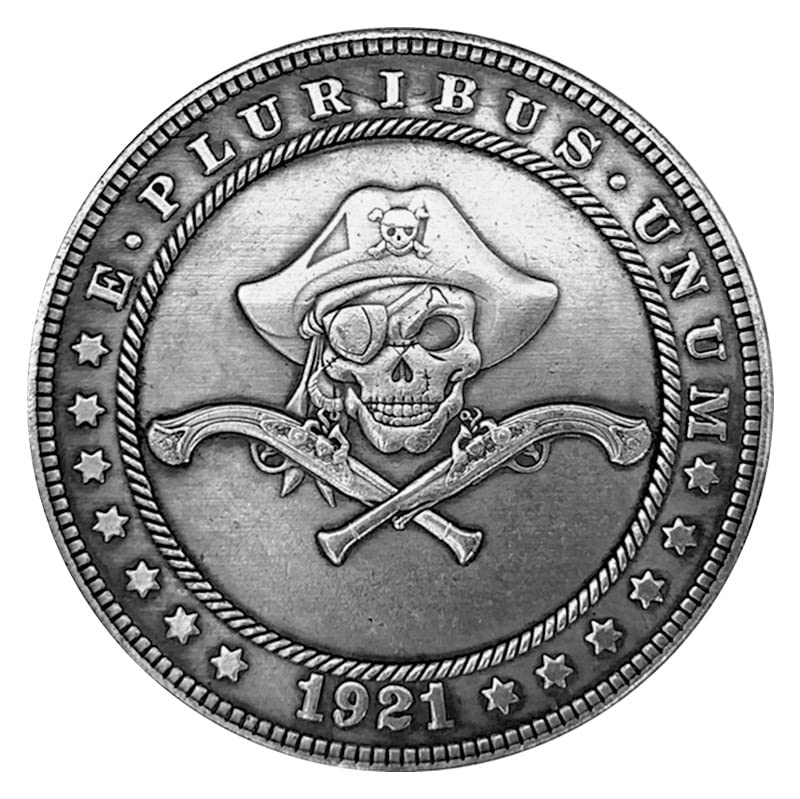 Hobo Coin Hobo Nickel Coins Skull Challenge Coin Art Vagrant Coin Collectible Commemorative Coins Antique Silver Plated Collection Lucky Gift (Skull-3)