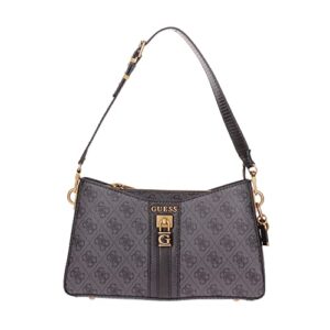 guess ginevra elite shoulder bag, coal logo