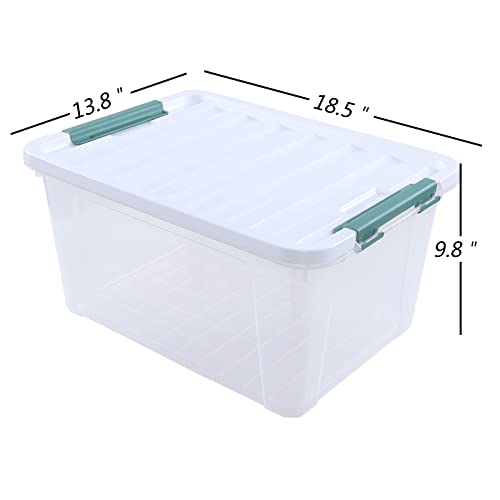 Xyskin 6-Pack 35 Quart Plastic Storage Boxes, Latching Storage Bin Totes, Clear