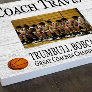 Broad Bay Basketball Coach Gift Plaque with Photo - UPLOAD Team Picture - Frame Alternative Personalized Appreciation Award For End Of Season Coaches Present 10in x 10in (Basketball)