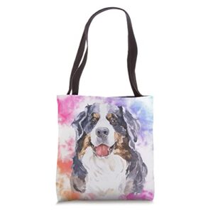 bernese mountain dog lover tie dye tote bag