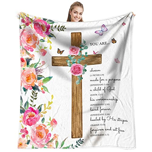 Christian Gifts for Women, Inspirational Gifts for Women Friends, Mothers Day Religious Gifts for Christian Women, Spiritual Gifts for Women Faith, Biblical Bible Gift Throw Blanket 60 x 50 Inch