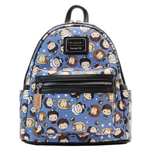 loungefly f.r.i.e.n.d.s. aop chibi character double strap shoulder bag