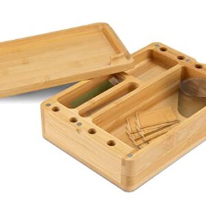 Viking Factory Rolling Tray Stash Box with Magnetic Suction - Plenty of Storage Space to Organise Herbal Accessories is Organised Neatly in Each Compartment