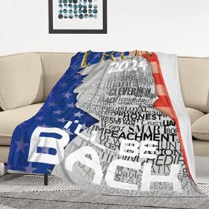 Trump 2024 Blanket Ultra-Soft Micro Fleece Blanket Throw Blanket Warm Super Soft Comfort Caring 60"x50"