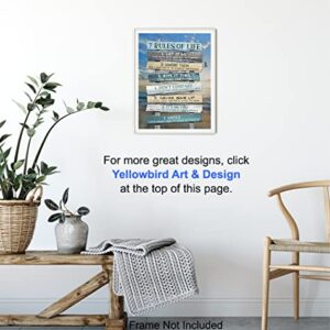 Inspiration Motivation Wall Art & Decor - 7 Rules Of Life Motivational poster 8x10 - Inspirational Gift for Woman Men - Positive Quotes Saying - Home Office Bedroom Living Room Beach House Wall Art