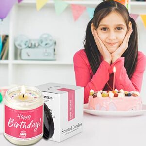 Happy Birthday Gifts for Women | Unique Gift for Best Friend | Soy Vanilla Sugar and Buttercream Candles Gift idea for Her Sister Mom Coworker Classmate Bestie Present 7 oz