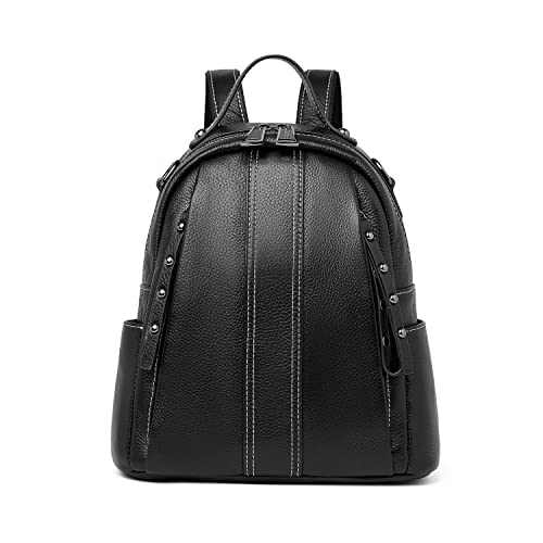 DORIS&JACKY Women Leather Backpack Purse Casual Shoulder Bag Fashion Ladies Satchel Bags (Black.4)