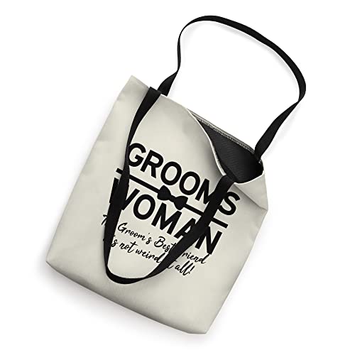 Groomswoman Best Friend of the Groom Bow Tie Graphic Wedding Tote Bag