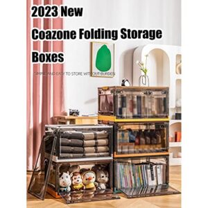 LELEBEAR Coazone Storage Boxes, 2023 New Coazone Folding Storage Boxes, Stackable Storage Bins with Lids, for Groceries, Toys, Books, Snacks Storage Case (Blue)