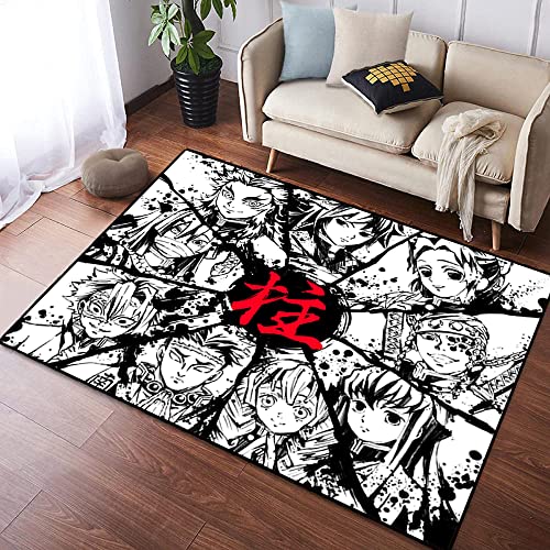 Cool Anime Rug Thickened Non-Slip Large Area Rug Locking Edge, Cartoon Floor Door Mats Carpet for Bedroom Living Room Dormitory Decor 24x36 inch,12