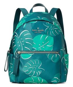 kate spade new york chelsea medium nylon backpack, monstera leaves multi