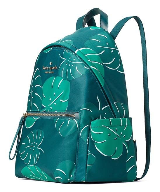 Kate Spade New York Chelsea Medium Nylon Backpack, Monstera Leaves Multi