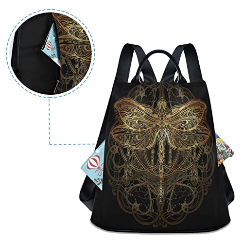 J JOYSAY Dragonfly Boho Backpack Purse for Women Anti-Theft Shoulder Backpack Fashion Satchel Handbag Lightweight Shoulder Bag for Women Girls Teen