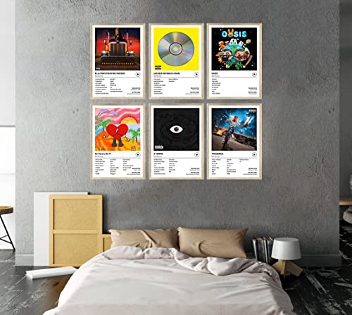 Hulilis Bad Bunny Music Album Cover Posters Print Room Aesthetic Dorm Decor HD Print Aesthetic Pictures for Living Room Bedroom Music Classroom Wall Art Decor Set of 6 Unframed 7x10 inch