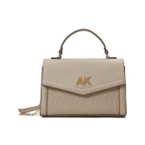 Anne Klein Top-Handle Satchel with Embossed Logo Stone One Size