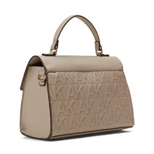 Anne Klein Top-Handle Satchel with Embossed Logo Stone One Size