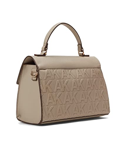 Anne Klein Top-Handle Satchel with Embossed Logo Stone One Size