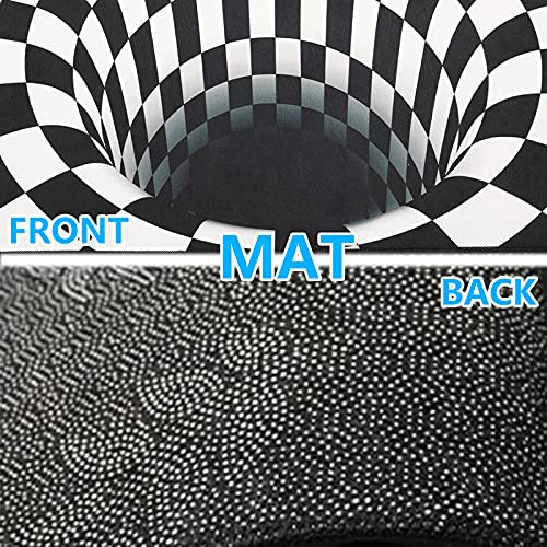 Optical Illusion Rug 3D Area Rug Floor Mat Carpet Bottomless Hole Optical Illusion Area Rug,Anti-Skid Non-Woven Black White Doormat for Room Rubber Floor mats (23.6X35.4 inch)