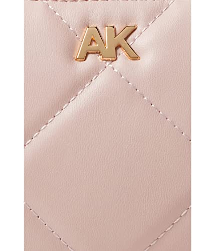 Anne Klein AK Quilted Pouch wrislet with Chain, Petal Pink/Petal Pink