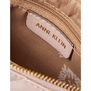 Anne Klein AK Quilted Pouch wrislet with Chain, Petal Pink/Petal Pink