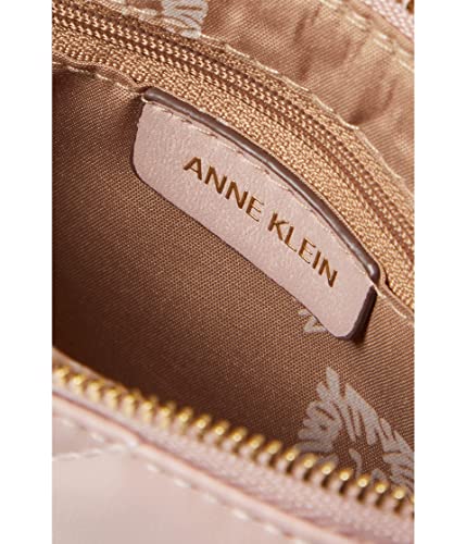 Anne Klein AK Quilted Pouch wrislet with Chain, Petal Pink/Petal Pink