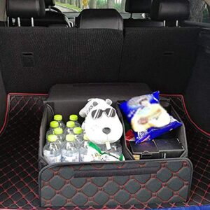 Car Boot Organizer,Car Trunk Storage Box Car Storage Box Football Pattern Leather Storage Compartment Multifunctional Interior Decoration