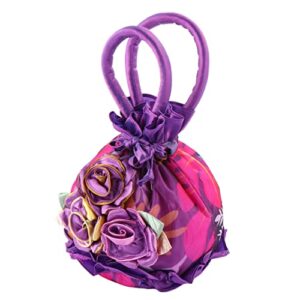 sherchpry 1pc handbag bucket bags for women lug bags for women evening handbad for women evening bag for women evening handbag cloth purple tote bag miss flower shape evening clutch bag