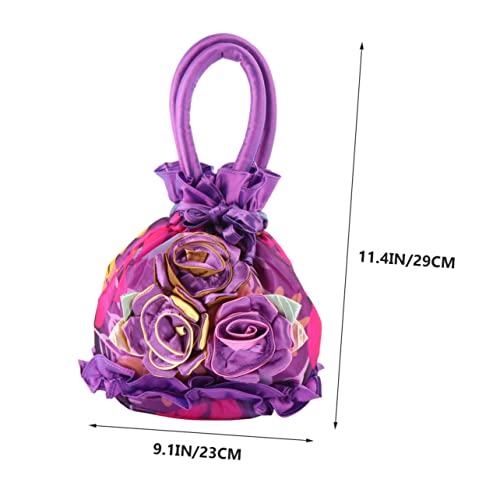 SHERCHPRY 1pc Handbag Bucket Bags for Women Lug Bags for Women Evening Handbad for Women Evening Bag for Women Evening Handbag Cloth Purple Tote Bag Miss Flower Shape Evening Clutch Bag