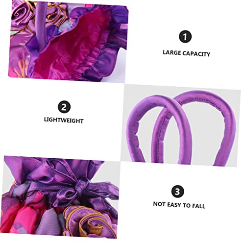 SHERCHPRY 1pc Handbag Bucket Bags for Women Lug Bags for Women Evening Handbad for Women Evening Bag for Women Evening Handbag Cloth Purple Tote Bag Miss Flower Shape Evening Clutch Bag