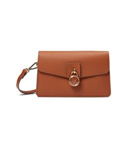 anne klein ak lock flap crossbody, saddle