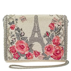 mary frances bonjour crossbody clutch paris handbag, multi