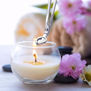 OLAMTAI Candle Wick Trimmer, Candle Wick Cutter Stainless Steel, Candle Wick Clipper Scissor Candle Tool for You to Safely Remove The Cut Wick, controllable The Candle Flame and Cleaner Burn - Silver