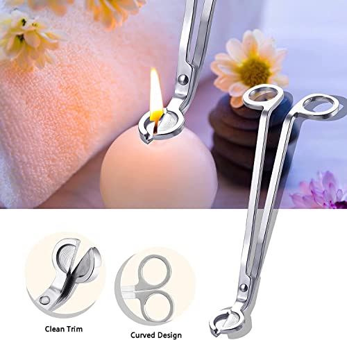 OLAMTAI Candle Wick Trimmer, Candle Wick Cutter Stainless Steel, Candle Wick Clipper Scissor Candle Tool for You to Safely Remove The Cut Wick, controllable The Candle Flame and Cleaner Burn - Silver