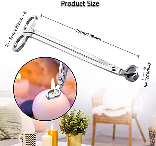 OLAMTAI Candle Wick Trimmer, Candle Wick Cutter Stainless Steel, Candle Wick Clipper Scissor Candle Tool for You to Safely Remove The Cut Wick, controllable The Candle Flame and Cleaner Burn - Silver