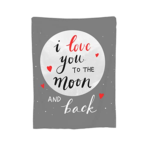 I Love You Gift Throw Blanket, Soft & Breathable Flannel Blanket, Blanket for Girlfriend, Wife or Loved One, Throw Blankets for Birthdays & Anniversaries, 60x80 inches, i Love You to The Moon and Back