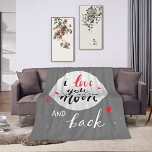 I Love You Gift Throw Blanket, Soft & Breathable Flannel Blanket, Blanket for Girlfriend, Wife or Loved One, Throw Blankets for Birthdays & Anniversaries, 60x80 inches, i Love You to The Moon and Back