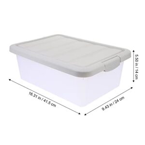 Cabilock Plastic Storage Bin with Lid Stackable Storage Tote Containers Plastic Containers Craft Tool and Toy Storage - Grey