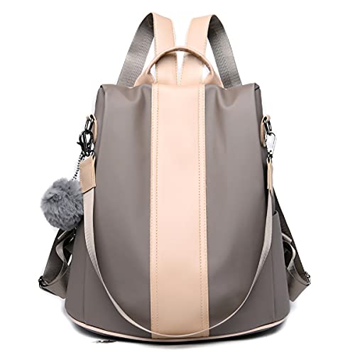 DDQYYSPP Women Backpack Purse Nylon Anti-theft Fashion Casual Lightweight Travel School Shoulder Bag（Khaki）