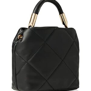 Anne Klein Mini AK Quilted Bucket Crossbody, Black