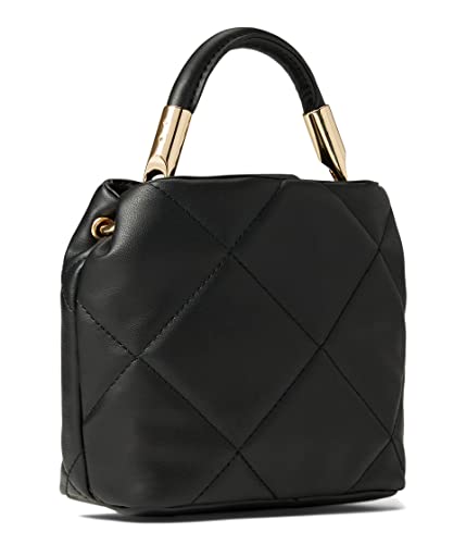 Anne Klein Mini AK Quilted Bucket Crossbody, Black