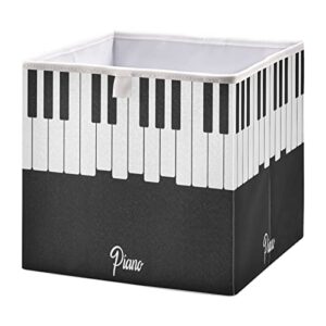 xigua storage cube piano keys foldable storage bins, closet shelves organizer fabric storage baskets for clothes, toys, books, office supplies (rectangular)