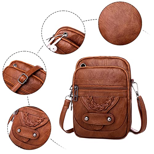 Small Crossbody Bags For Women Phone Wallet Women Small Crossbody Bag Phone Purse Ladies Tan Crossbody Bags For Women(Brown,One Size)