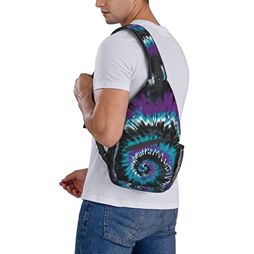 OPZAEUV Colorful Tie Dye Shoulder Multipurpose Crossbody Bag, Outdoor Casual Chest Messenger Backpack Bag For Men And Women